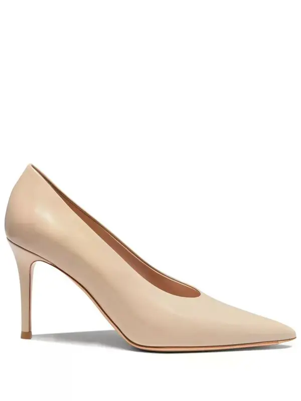 GIANVITO ROSSI 85mm Pointed-toe Leather Pumps - Neutrals
