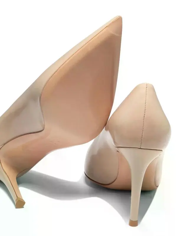 GIANVITO ROSSI 85mm Pointed-toe Leather Pumps - Neutrals
