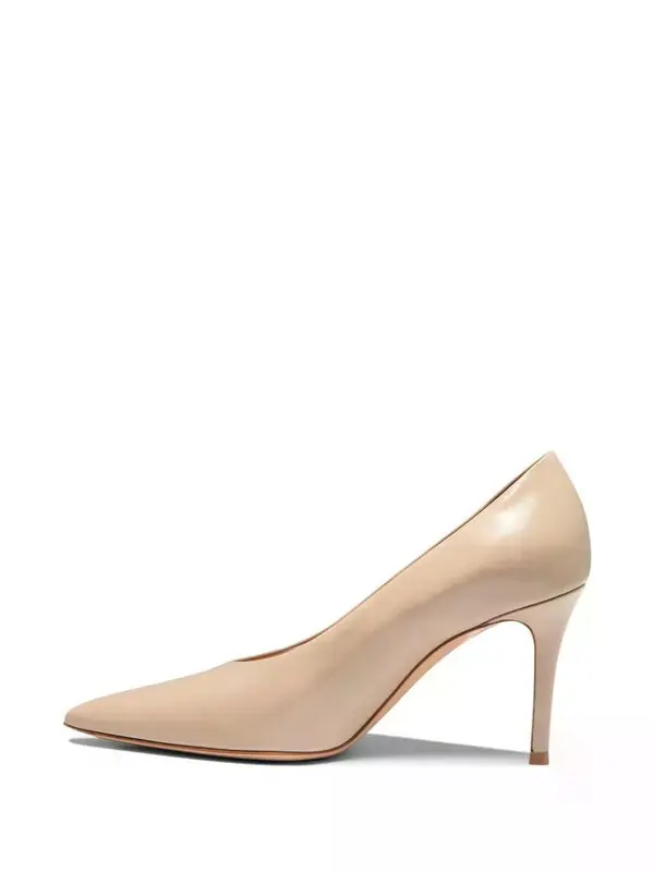 GIANVITO ROSSI 85mm Pointed-toe Leather Pumps - Neutrals