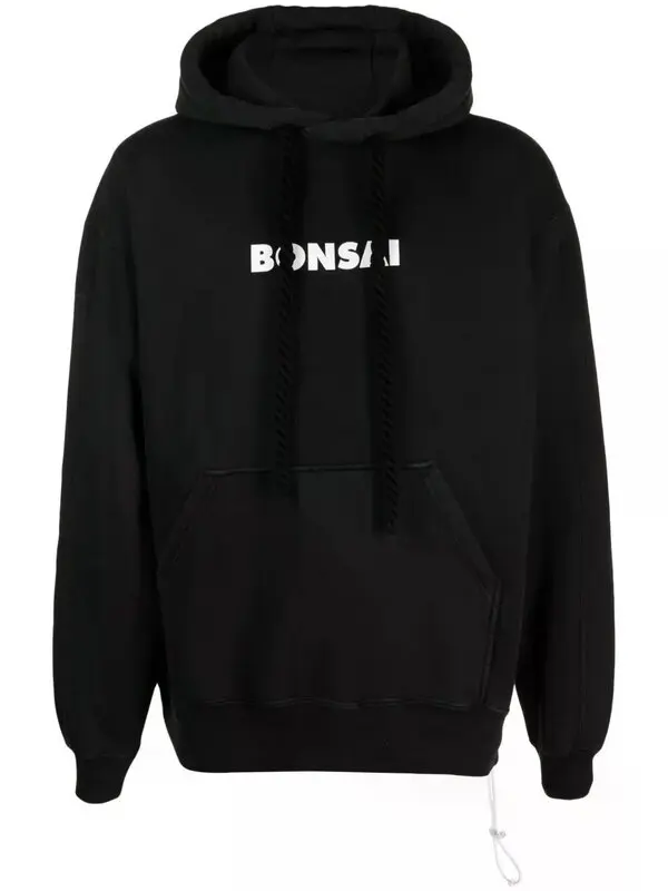 BONSAI Logo-print Cotton Hoodie - Black