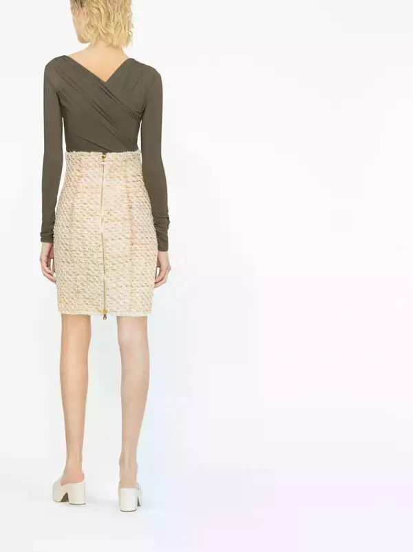 Balmain Button-embellished Tweed Skirt