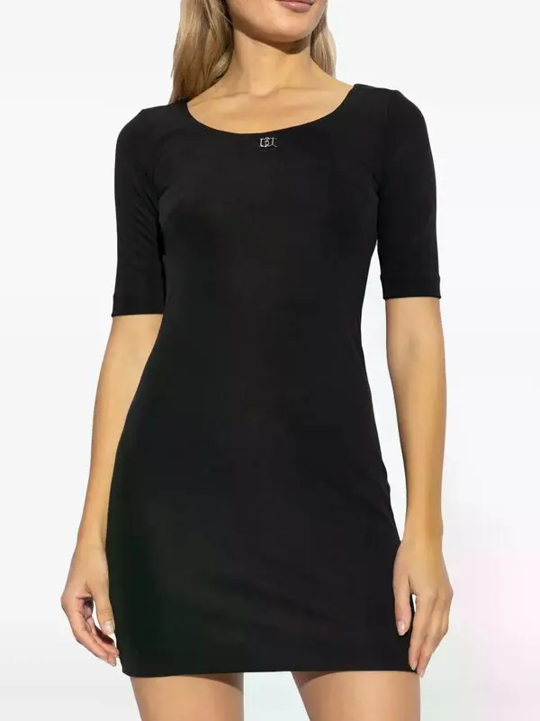 Dsquared2 Logo Plaque Mini Dress - Black