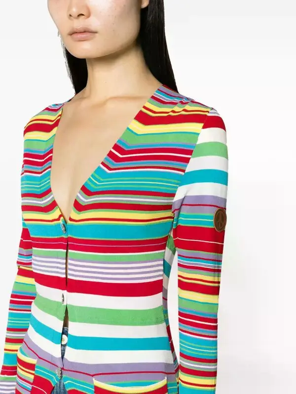 Moschino Horizontal Stripe V-neck Cardigan