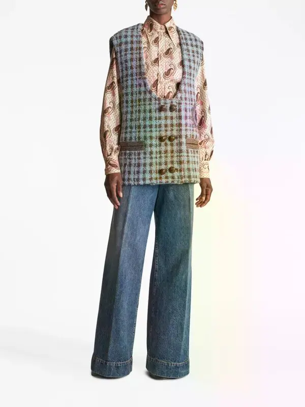 Etro Houndstooth Embroidered Gilet