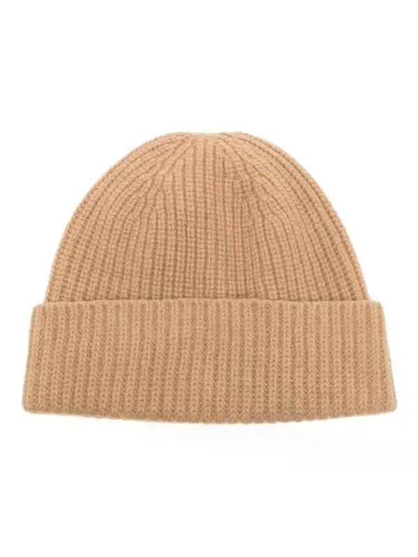 Pringle Of Scotland Ribbed Knit Beanie - Brown