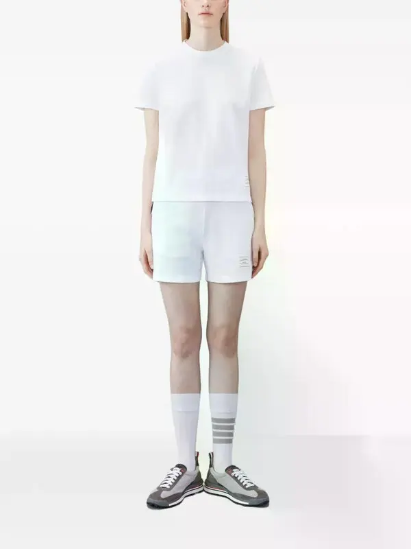 Thom Browne Relaxed Fit Piqué T-shirt With Signature Trim - Blue
