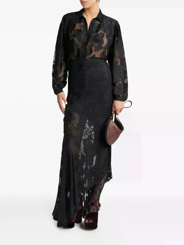 Etro Fil-coupé Chiffon Shirt - Black