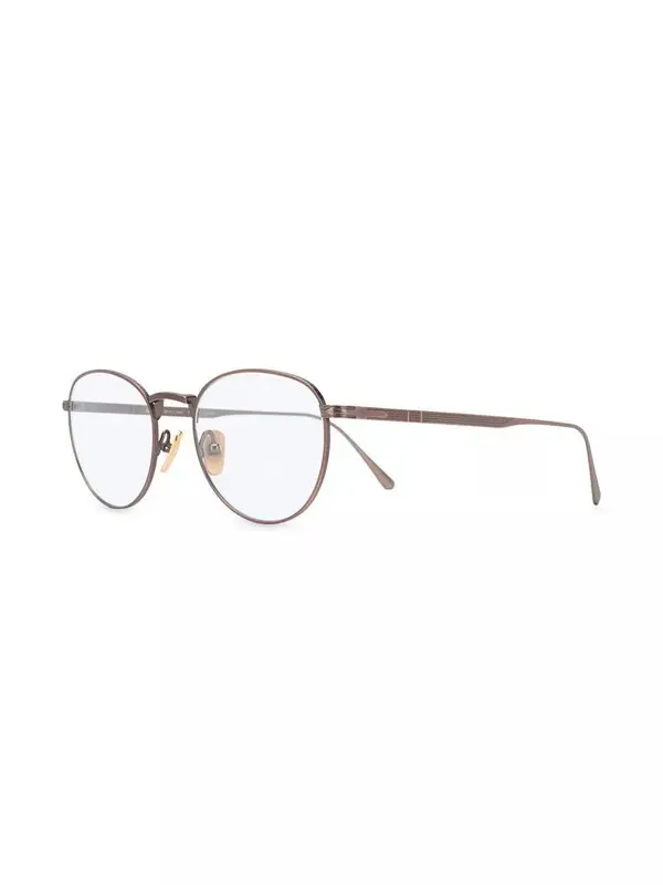 Persol Round Bronze Frame Sunglasses - Gold