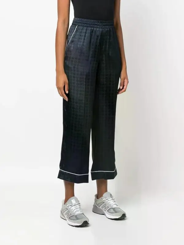 10 CORSO COMO Circle-motif Straight-leg Trousers - Blue