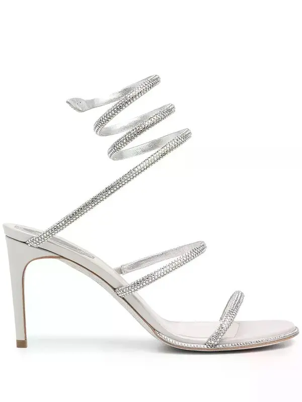 Rene Caovilla Cleo Spiral Sandals - Silver
