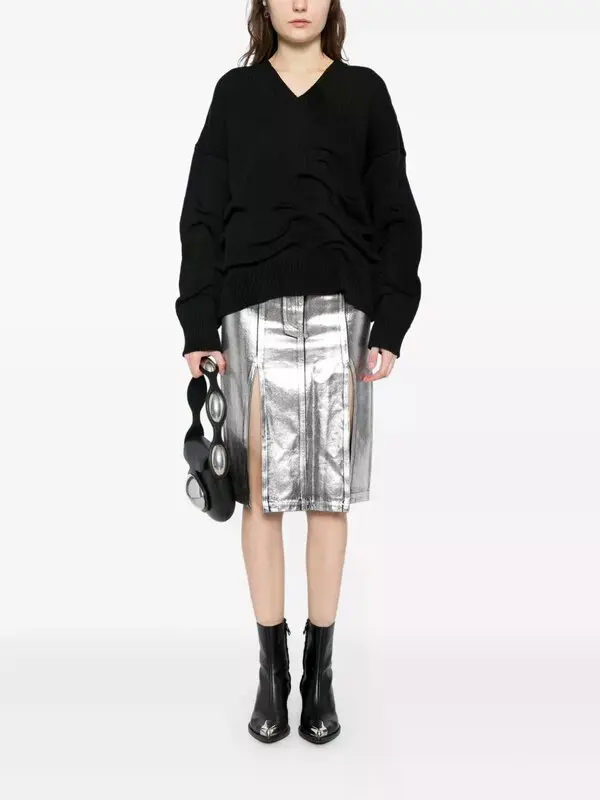 ACHILLES ION GABRIEL Draped V-neck Jumper