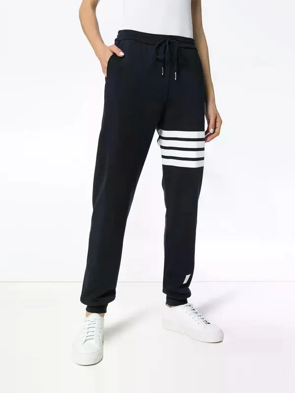 Thom Browne Classic Cotton Sweatpants With Signature Striping - Blue