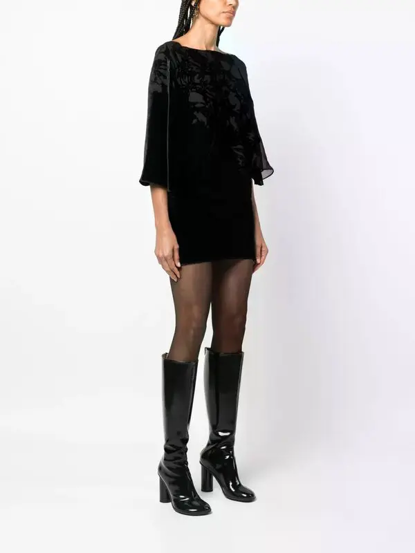 REV Floral-print Velvet Dress