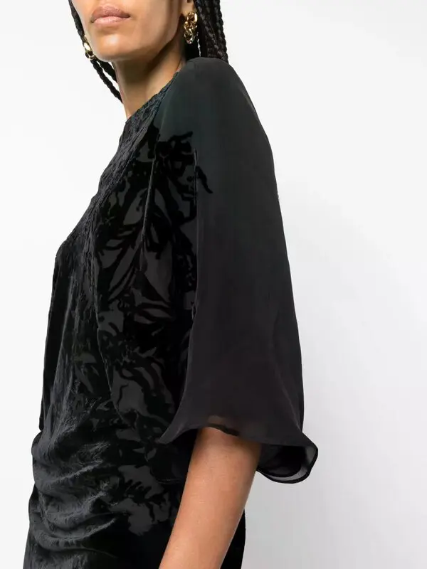 REV Floral-print Velvet Dress