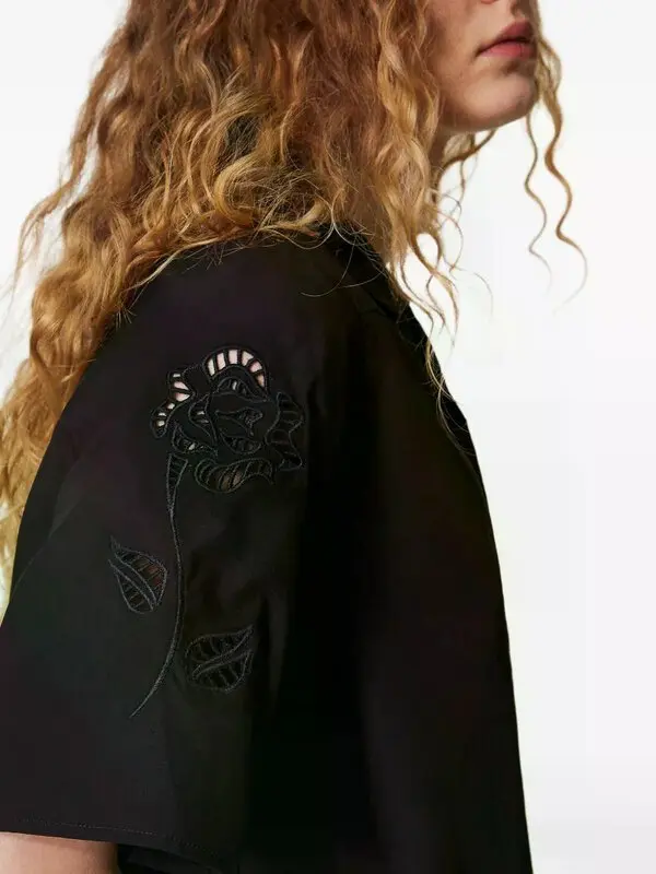 TWINSET Short-sleeve Embroidered Shirt - Black