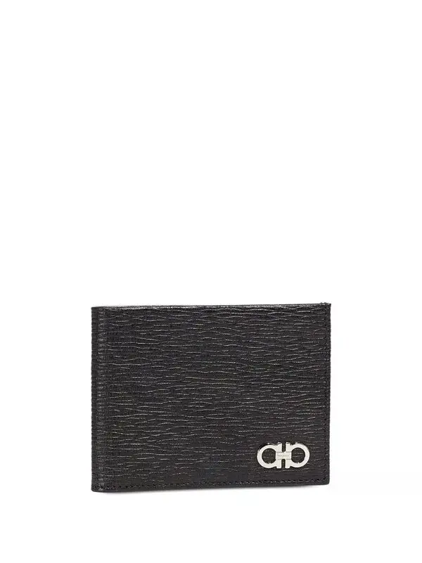 FERRAGAMO Gancini-plaque Leather Wallet - Black