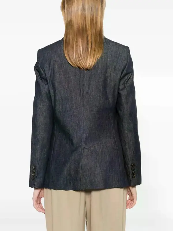Brunello Cucinelli Chambray Blazer With Crest Detail