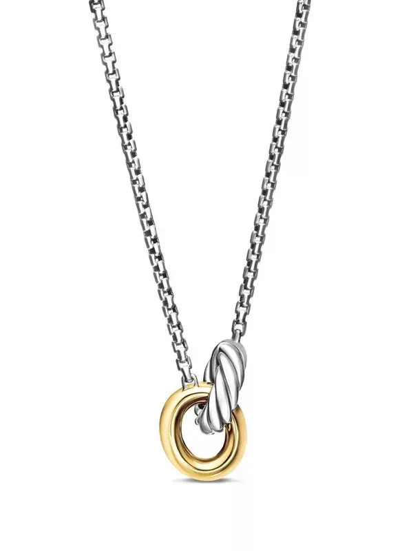 David Yurman 14kt Gold Petite Cable Linked Necklace - Silver