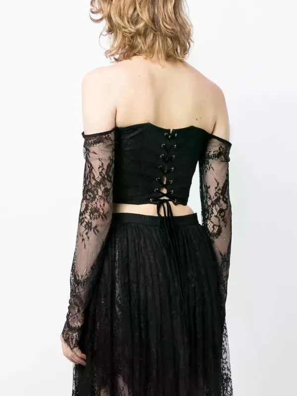 MACGRAW Jealousy Laced Cropped Top