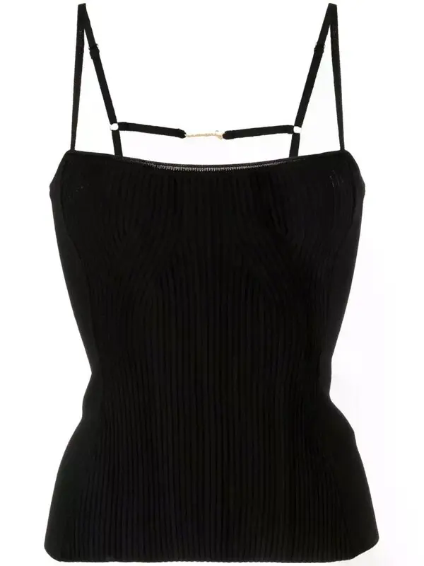 Jacquemus Le Haut Sierra Ribbed Tank Top - Black
