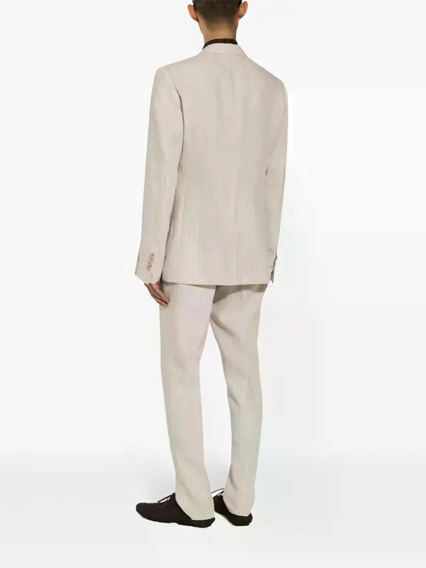 Dolce & Gabbana Pinstriped Linen Blazer - Neutrals