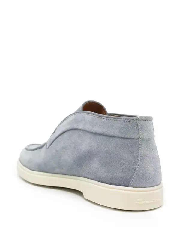 Santoni Suede Slip-on Boots - Blue
