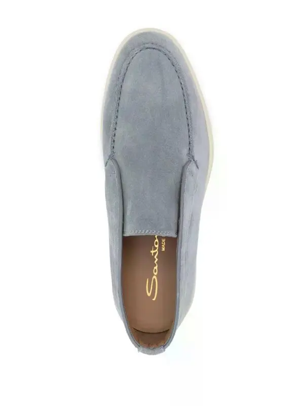 Santoni Suede Slip-on Boots - Blue