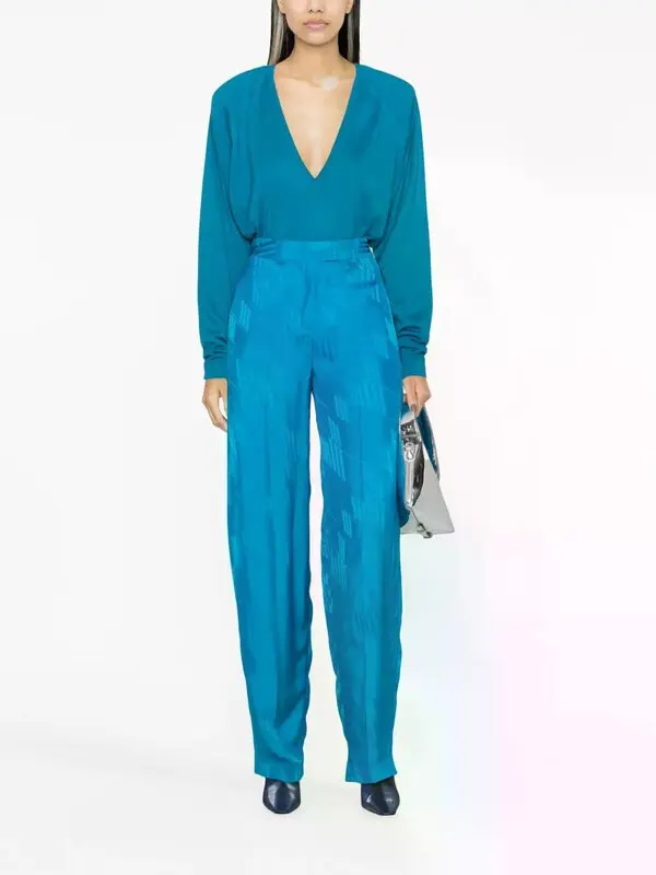 Attico Jagger Monogram Wide-leg Trousers