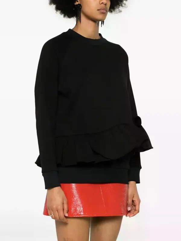IOANA CIOLACU Liquorice Peplum Sweatshirt - Black