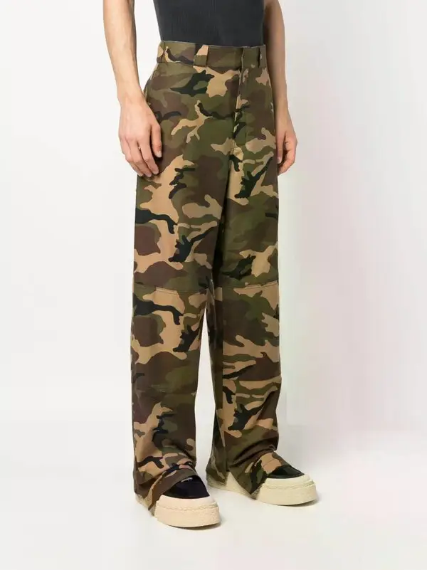 Palm Angels Camouflage Print Wide-leg Trousers