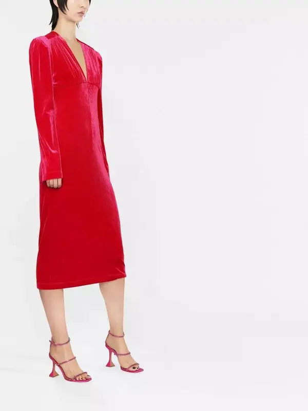 Philosophy Di Lorenzo Serafini V-neck Empire Line Midi Dress - Red