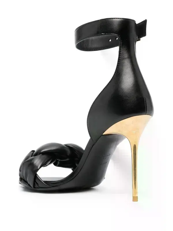 Balmain Open-toe Stiletto Sandals With Logo Plaque
