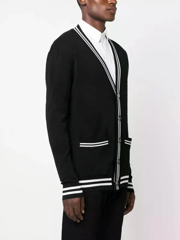 Balmain Contrasting Trim V-neck Cardigan