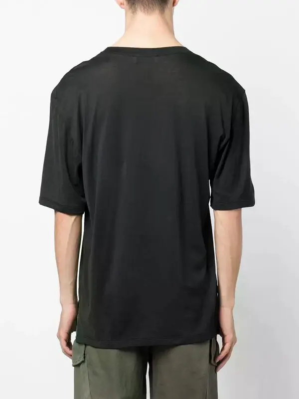 LANEUS Plain Crew-neck T-shirt