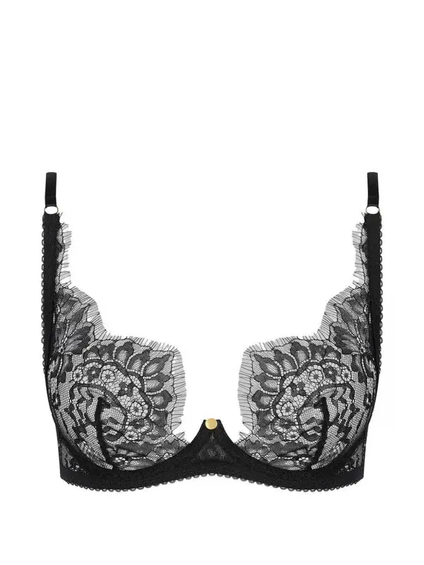 MAISON CLOSE Inspiration Divine Scarf Floral-lace Bra - Black