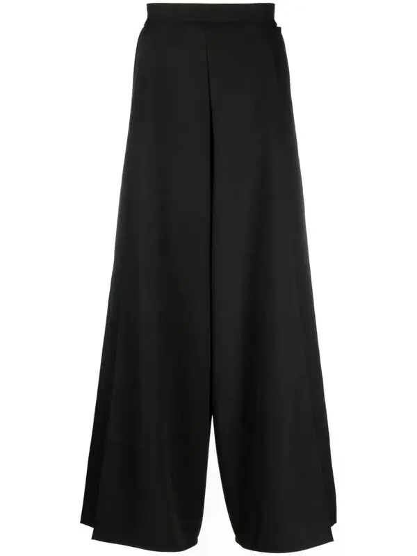 Alchemy Fashions Tie-fastening Wide-leg Trousers - Black