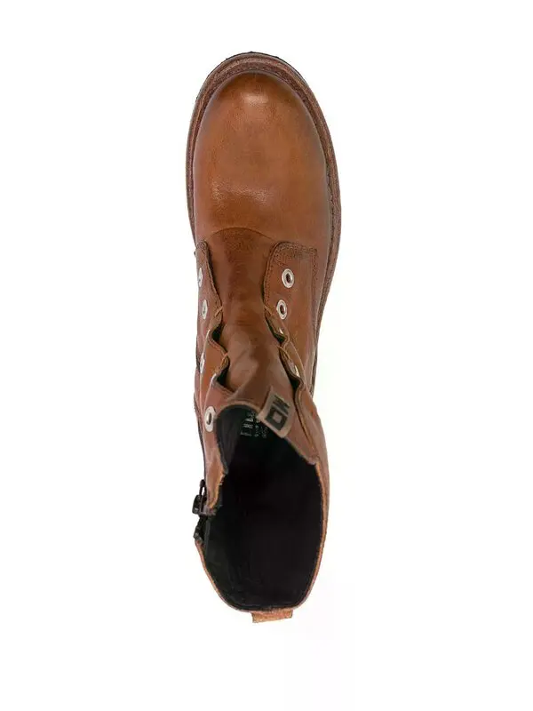 Moma Calf Leather Lace-up Ankle Boots - Brown