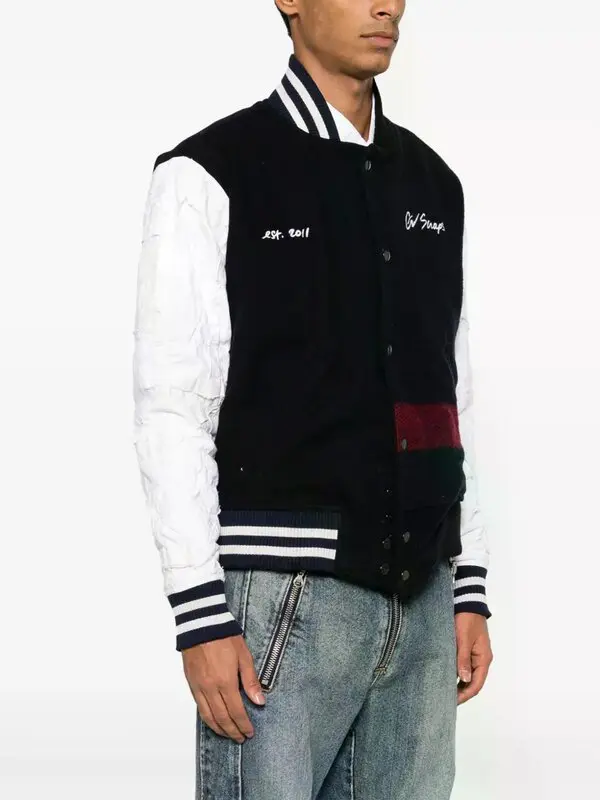 GREG LAUREN Slogan Embroidered Bomber Jacket