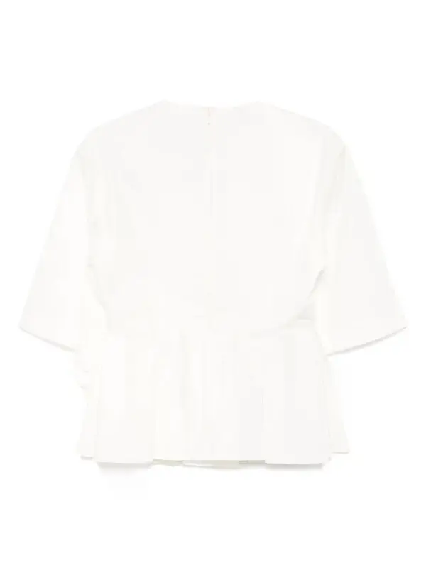 Elie Saab White Poplin Blouse With 3d Detailing