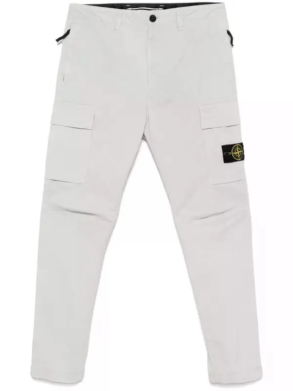 Stone Island Cargo Pants With Concealed Fly - Grey
