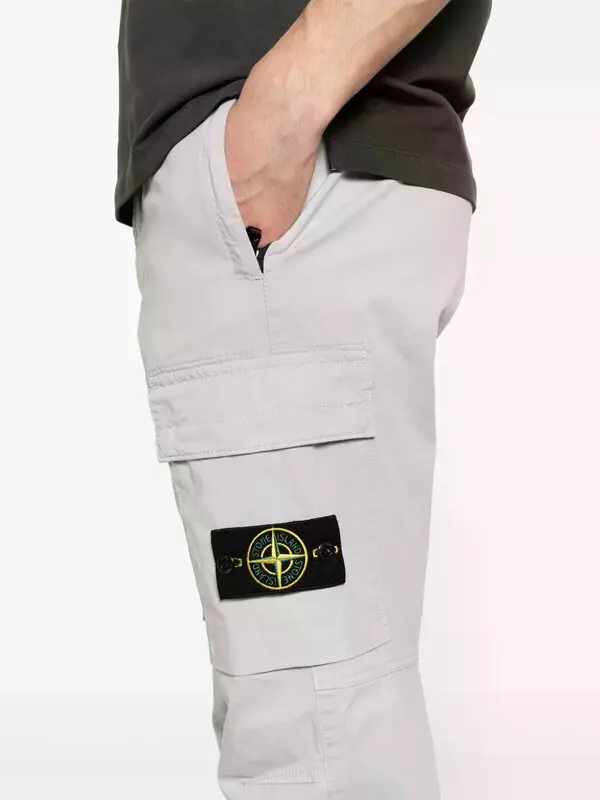 Stone Island Cargo Pants With Concealed Fly - Grey