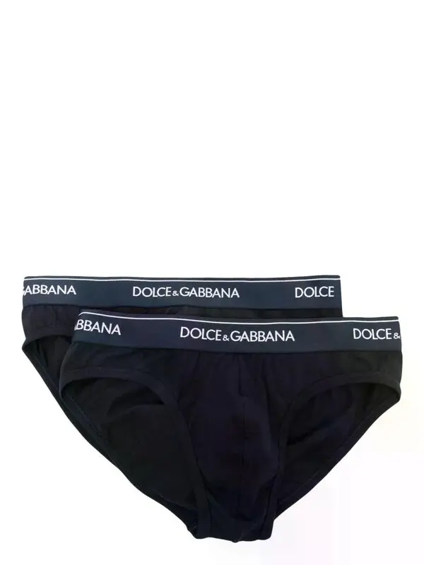 Dolce & Gabbana Logo-waistband Slip-on Briefs - Blue