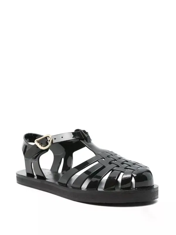 ANCIENT GREEK SANDALS Karina Sandals With Side Buckle - Black