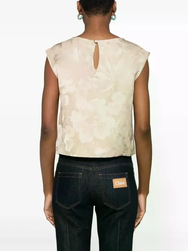 Incotex Floral Jacquard Sleeveless Top