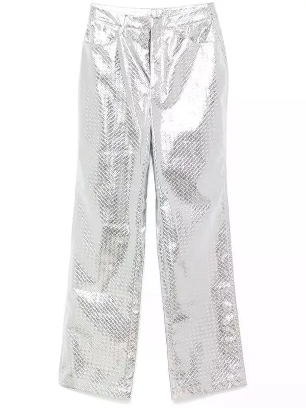 ROTATE BY BIRGER CHRISTENSEN Braided Straight-leg Trousers - Grey