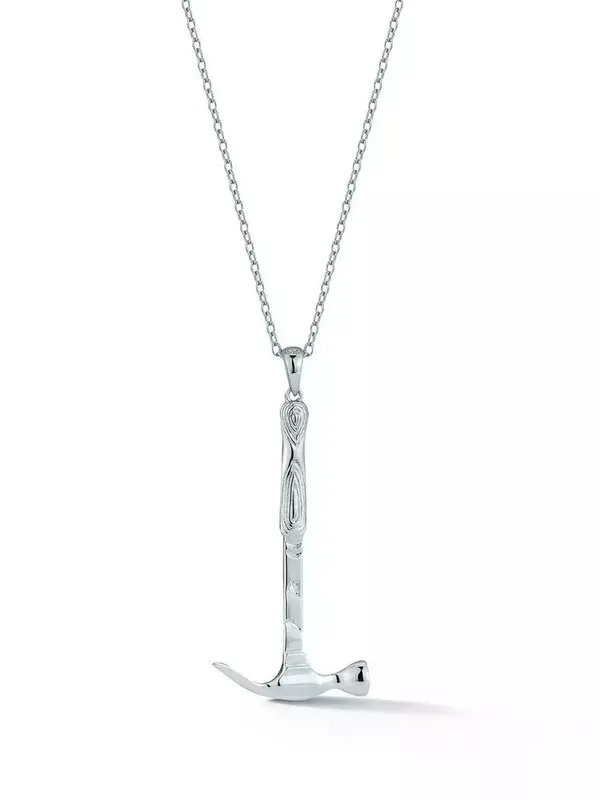 Mateo Hammer Pendant Necklace - Silver