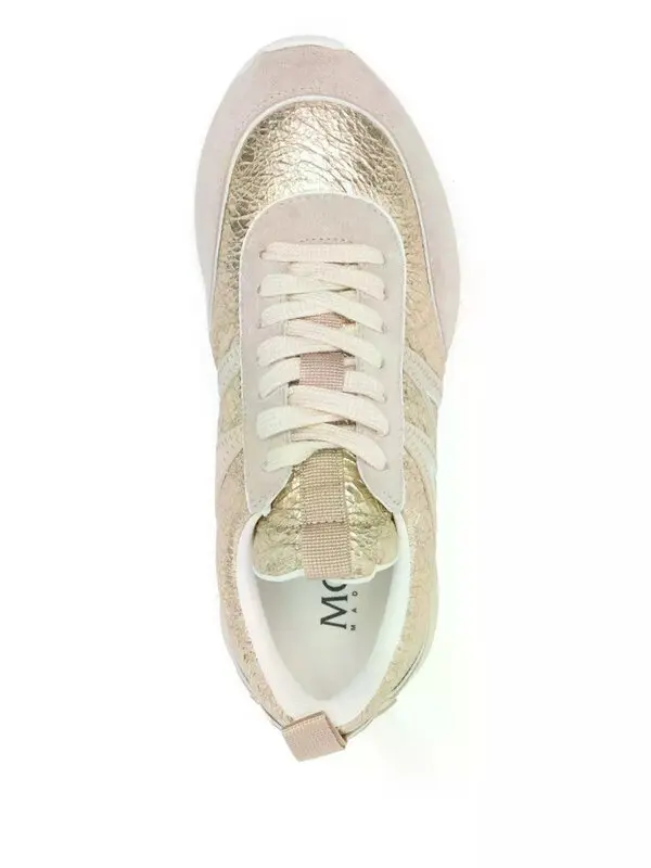 Moncler Pacey Leather Sneakers - Gold