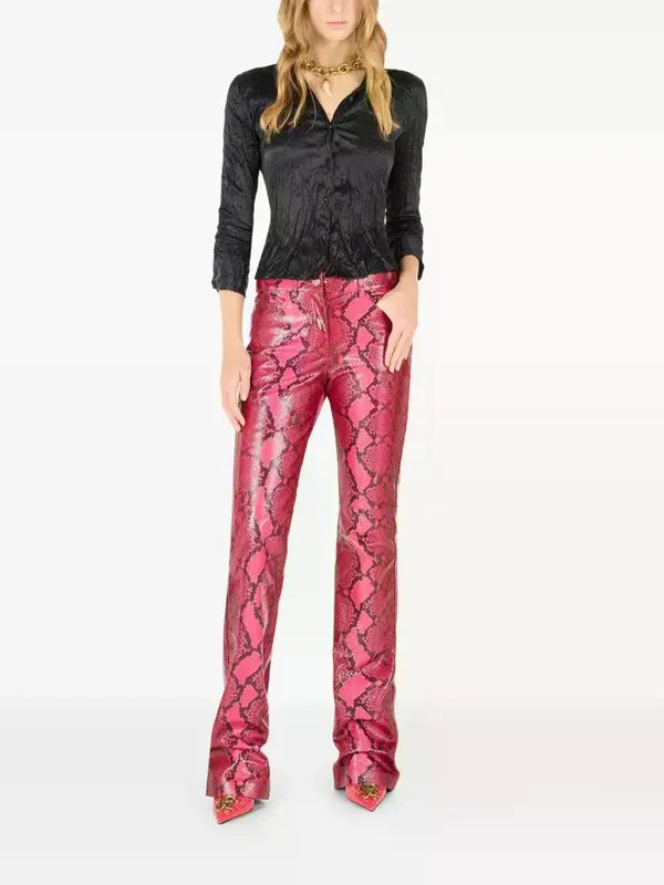 Roberto Cavalli Snake-print Flared Trousers