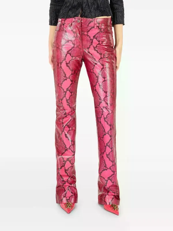 Roberto Cavalli Snake-print Flared Trousers