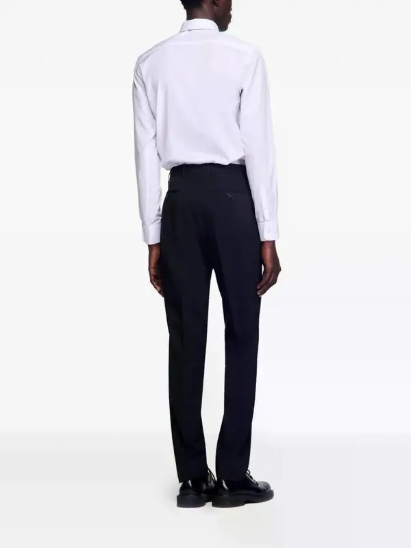 Sandro Tailored Wool Blend Suit Trousers - Black